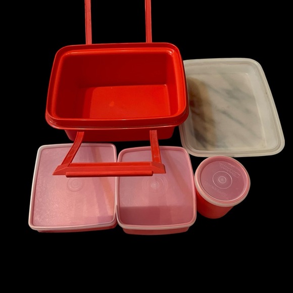 Tupperware | Kitchen | Vintage Tupperware Pack N Carry Red Lunch ...